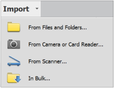 Import media from cameras and card readers with Elements Organizer