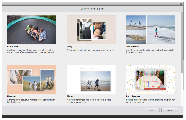 Creating slide shows in Elements Organizer