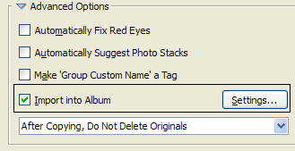 Creating albums and album categories in Elements Organizer
