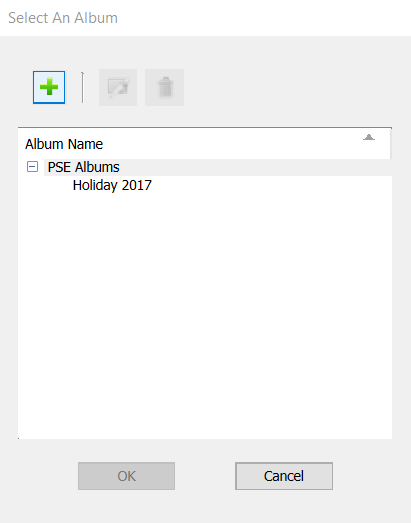 Creating albums and album categories in Elements Organizer