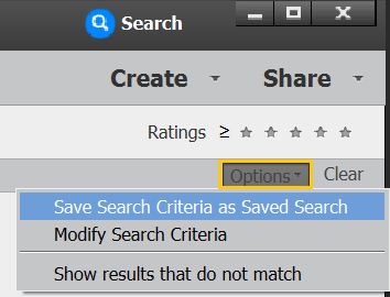 Creating and editing saved searches in Elements Organizer