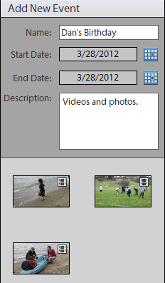 Adding and managing event data