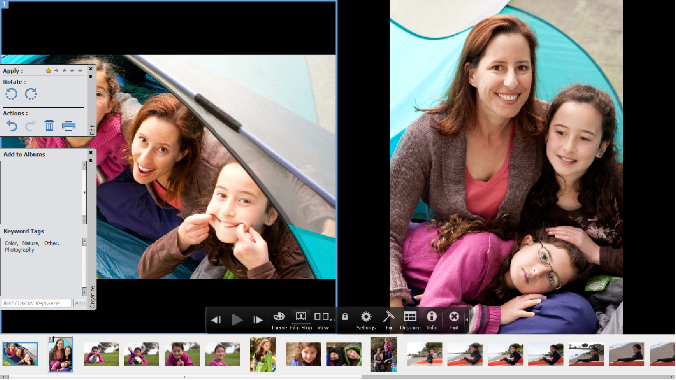 View video and full‑screen images in Elements Organizer
