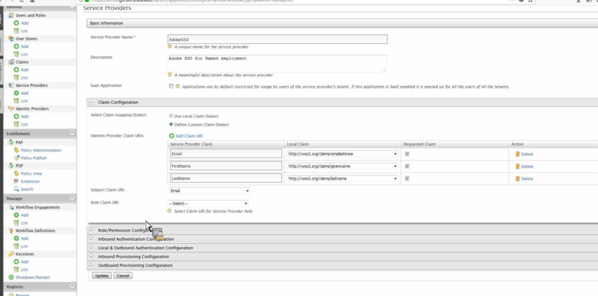 WSO2 IDP Adobe SSO 구성