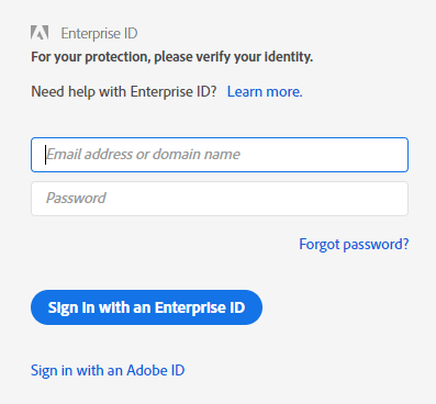 Enterprise ID, sign in, and account help