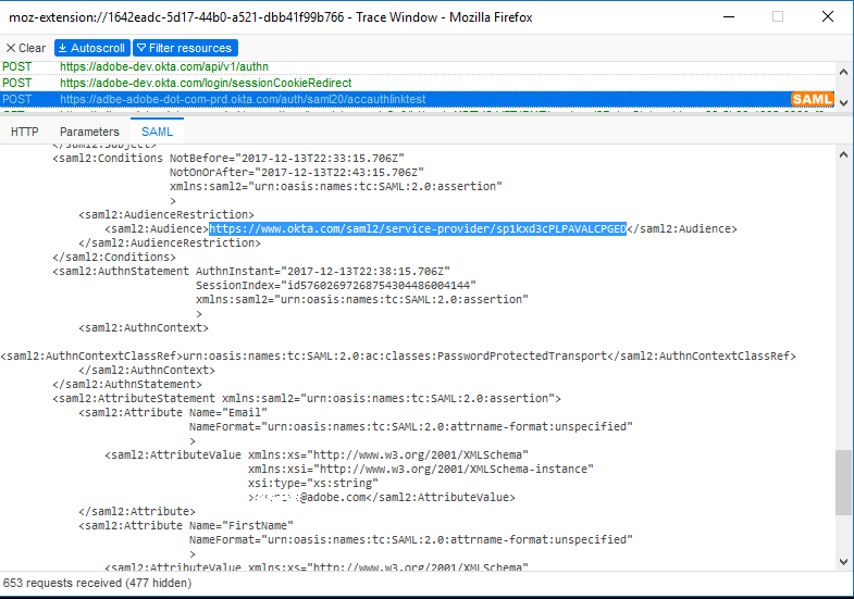 How to perform a SAML Trace