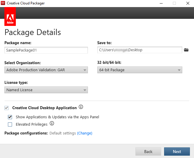 Create packages using Creative Cloud Packager
