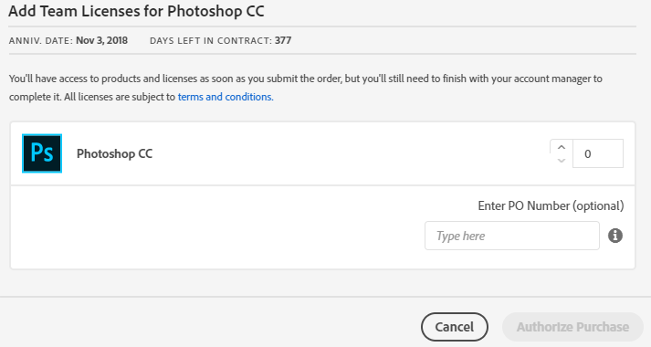 Add products and licenses
