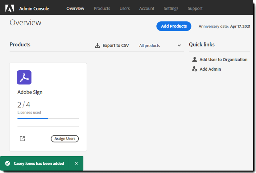 Adobe Sign - Small business feature Administrator