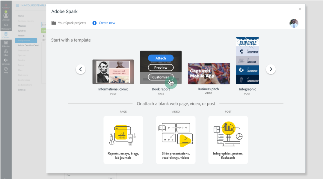 Integrate Adobe Creative Cloud and Spark with Canvas LMS