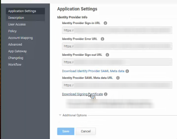 Adobe SSO와 함께 사용하기 위한 Centrify 구성