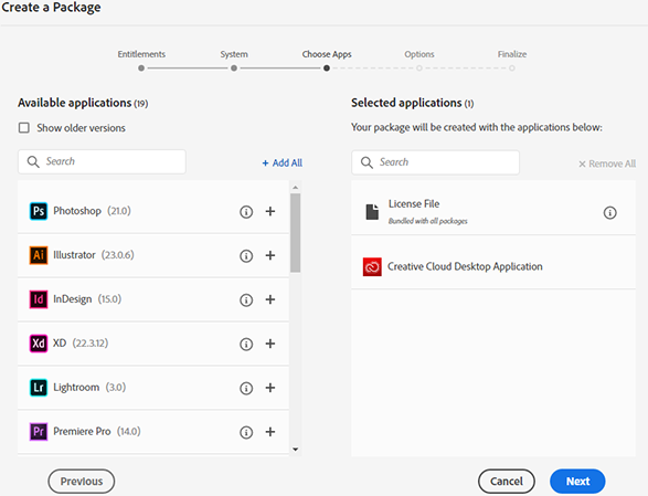 Create Shared Device Licensing packages