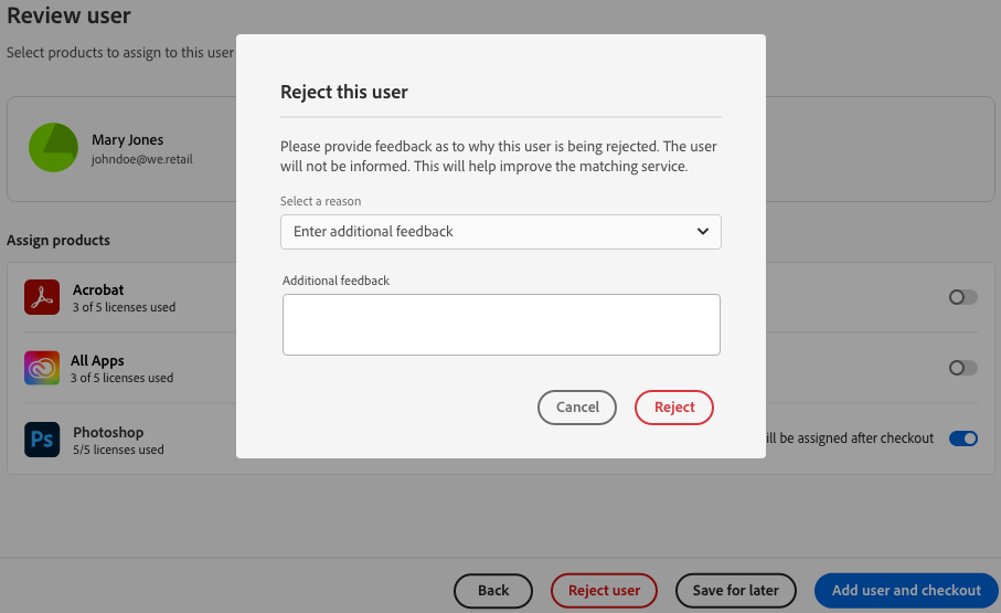 Add users with matching email domains