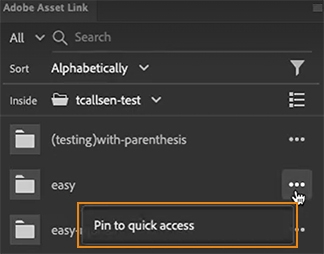 Manage assets using Adobe Asset Link