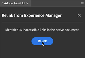 Manage assets using Adobe Asset Link