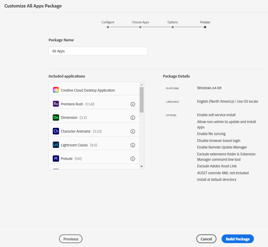 Adobe Templates for Packages