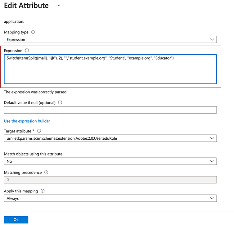 Role sync for Education