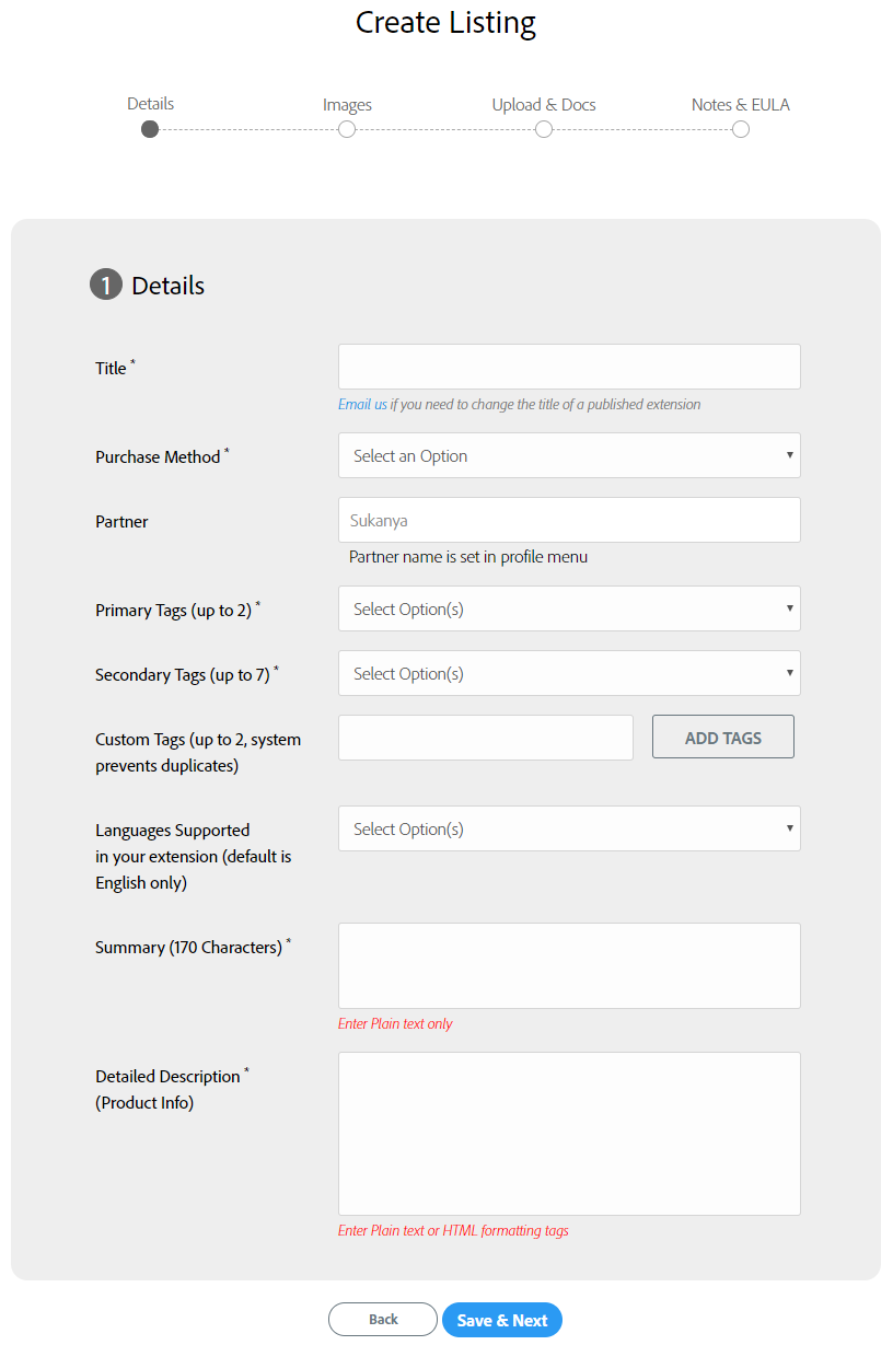Getting started with Adobe Exchange Producer Portal