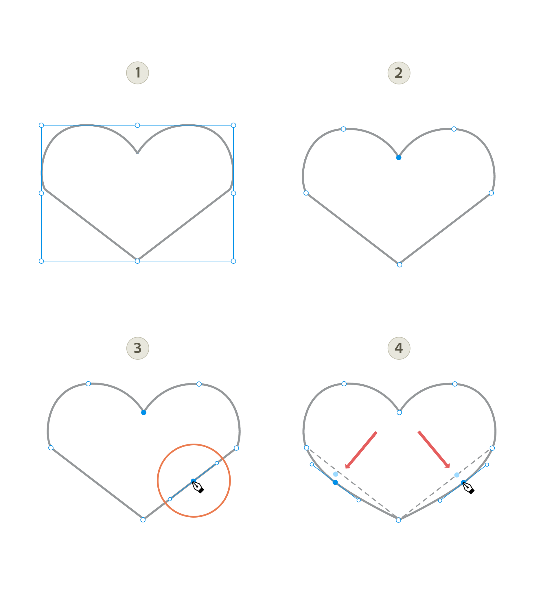 how to draw heart with pen tool