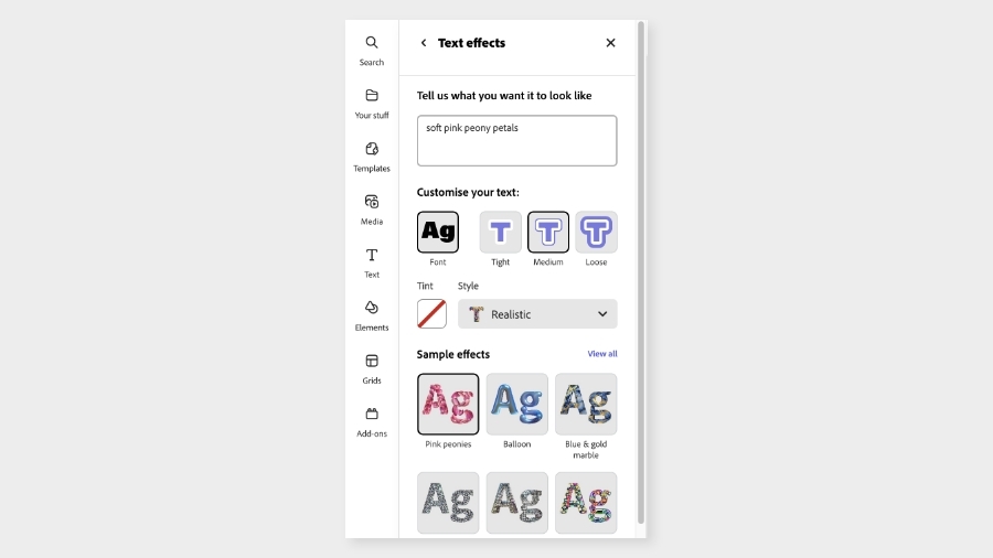 Firefly AI text effects examples