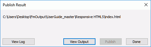 Generate output using the default publish settings