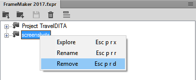 Manage your Help content using projects in FrameMaker