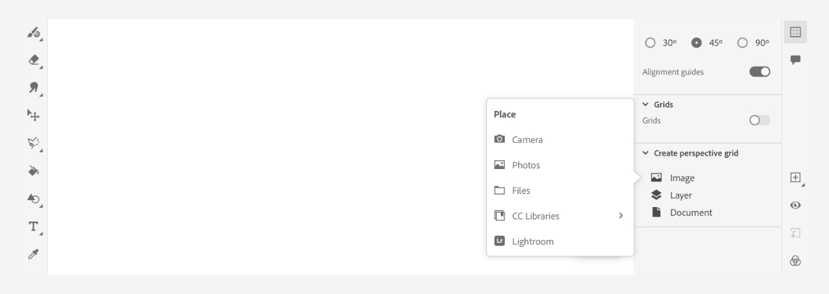 How to work with grids and alignment in Adobe Fresco