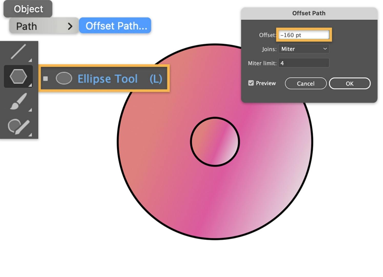 Create shapes for data graphics in Adobe Illustrator.