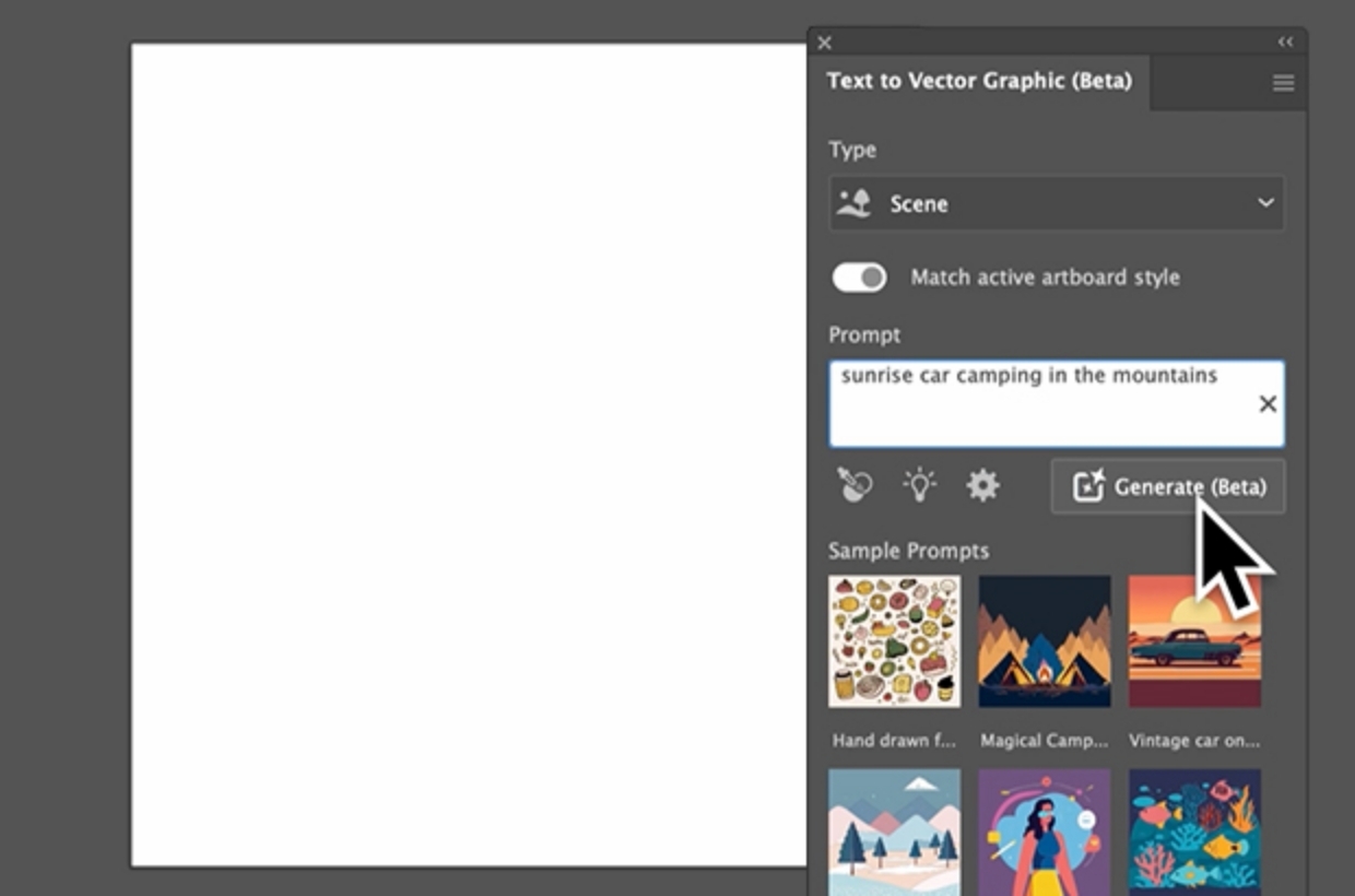 Generate artwork from text with Text to Vector Graphic
