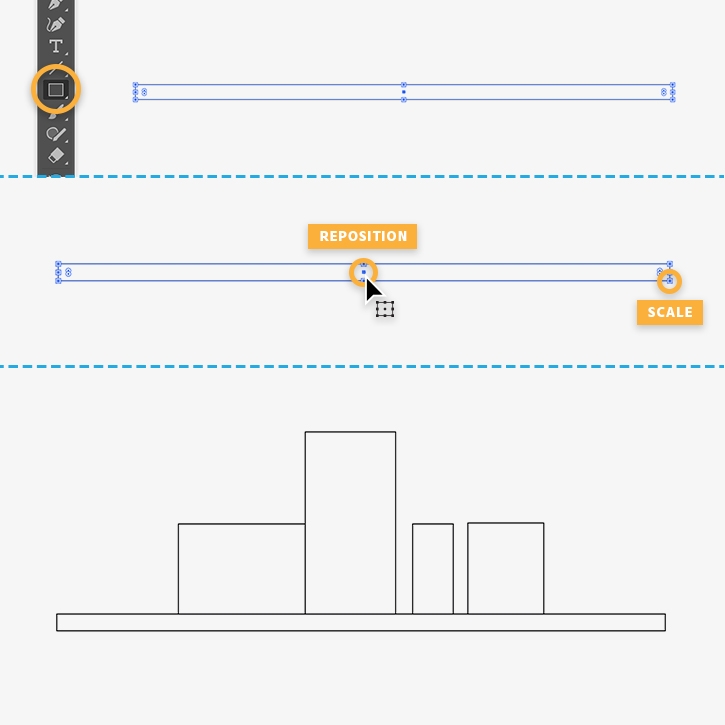How to draw buildings with shapes