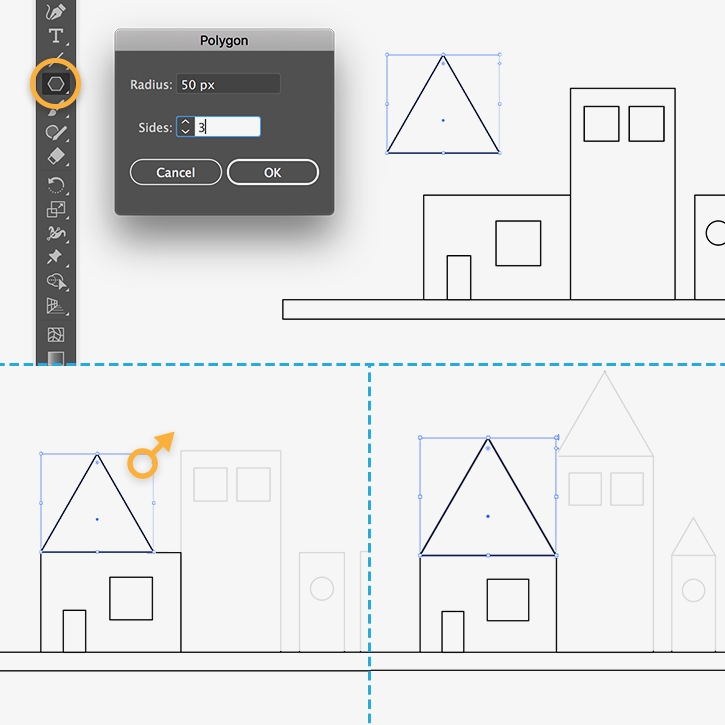 How to draw buildings with shapes