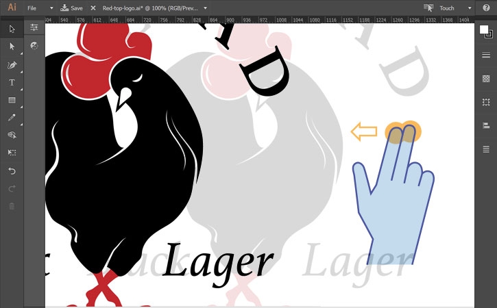 Draw in a touch environment