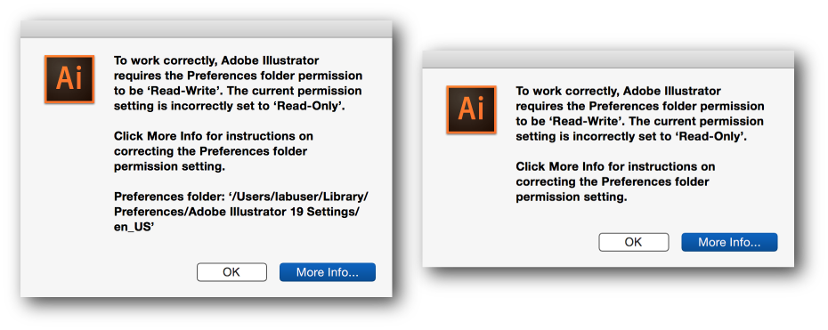 Preferences folder read-only error | Permissions issue