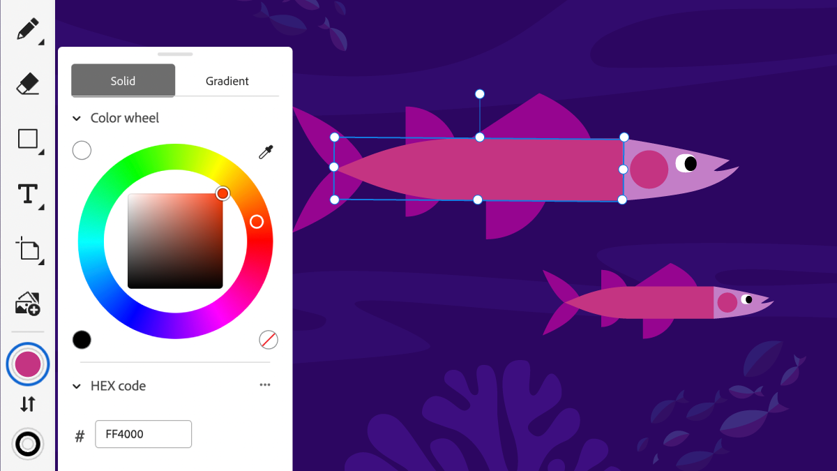 Add colors and gradients in Illustrator on the Web