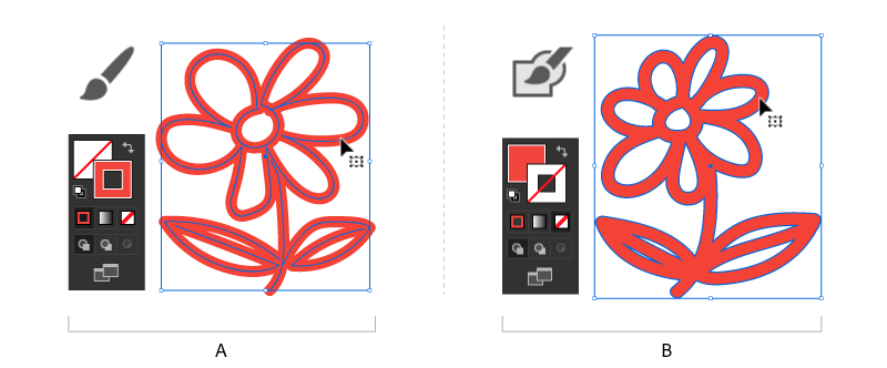 Cómo pintar con rellenos y trazos en Illustrator