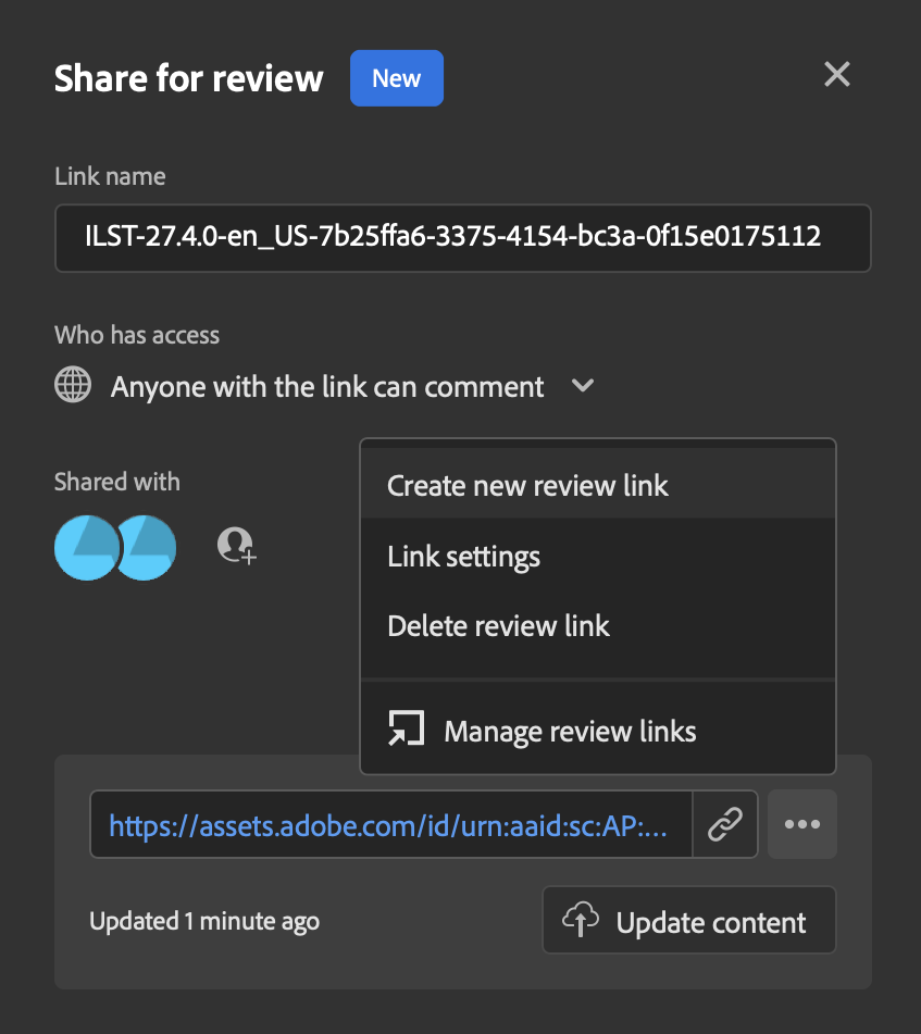 Share documents for review