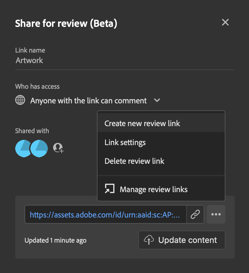 Share documents for review