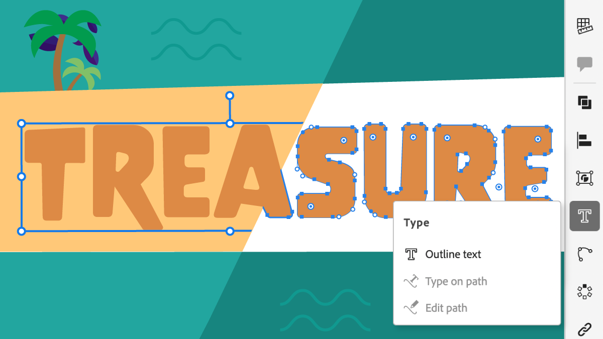 Add and edit text in Illustrator on the web (beta)