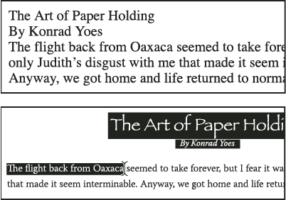 Paragraph and character styles