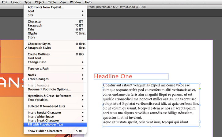 How To Add Placeholder Text Adobe InDesign