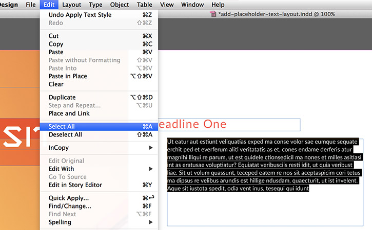 How To Add Placeholder Text Adobe InDesign