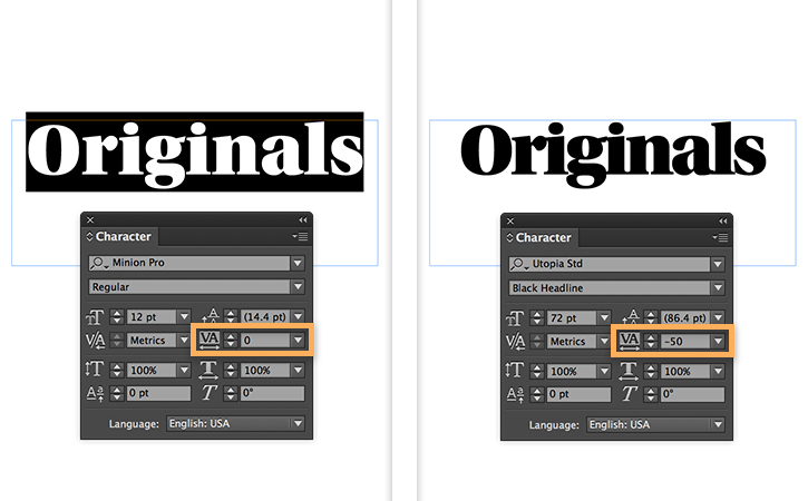 Adjust letter spacing (tracking and kerning) in InDesign | Самоучители ...