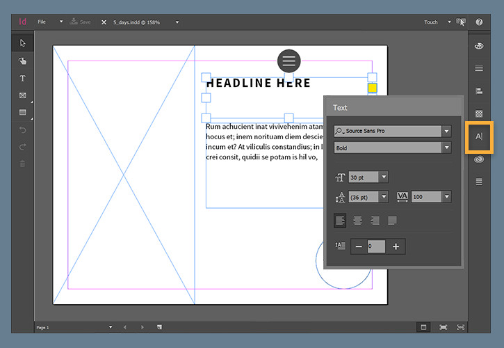 Touch screen layout for Windows | บทแนะนำ Adobe InDesign
