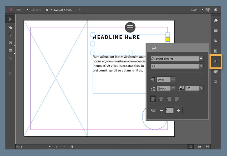 Touch screen layout for Windows