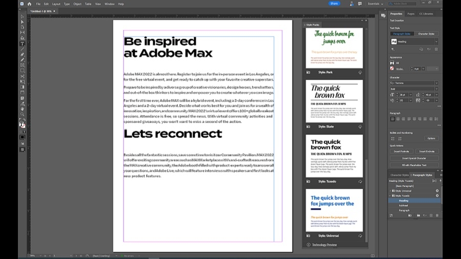 Publish stylized text with Auto Style in InDesign
