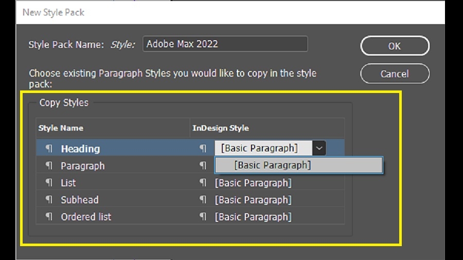 Publish stylized text with Auto Style in InDesign