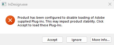 Plug-in configuration changes in InDesign version 18.4 and above