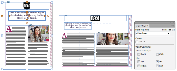 Liquid and alternate layouts in InDesign