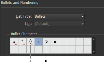 Create bulleted and numbered lists in InDesign