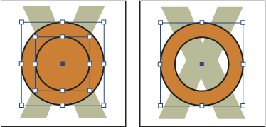 Compound paths and shapes in InDesign